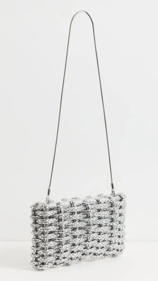 Simkhai Morgan Rhinestone Embellished Woven Clutch