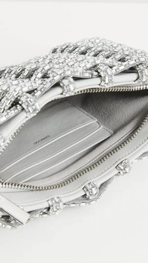 Simkhai Morgan Rhinestone Embellished Woven Clutch