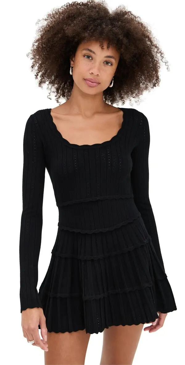 LoveShackFancy Pointelle Knit Mini Dress