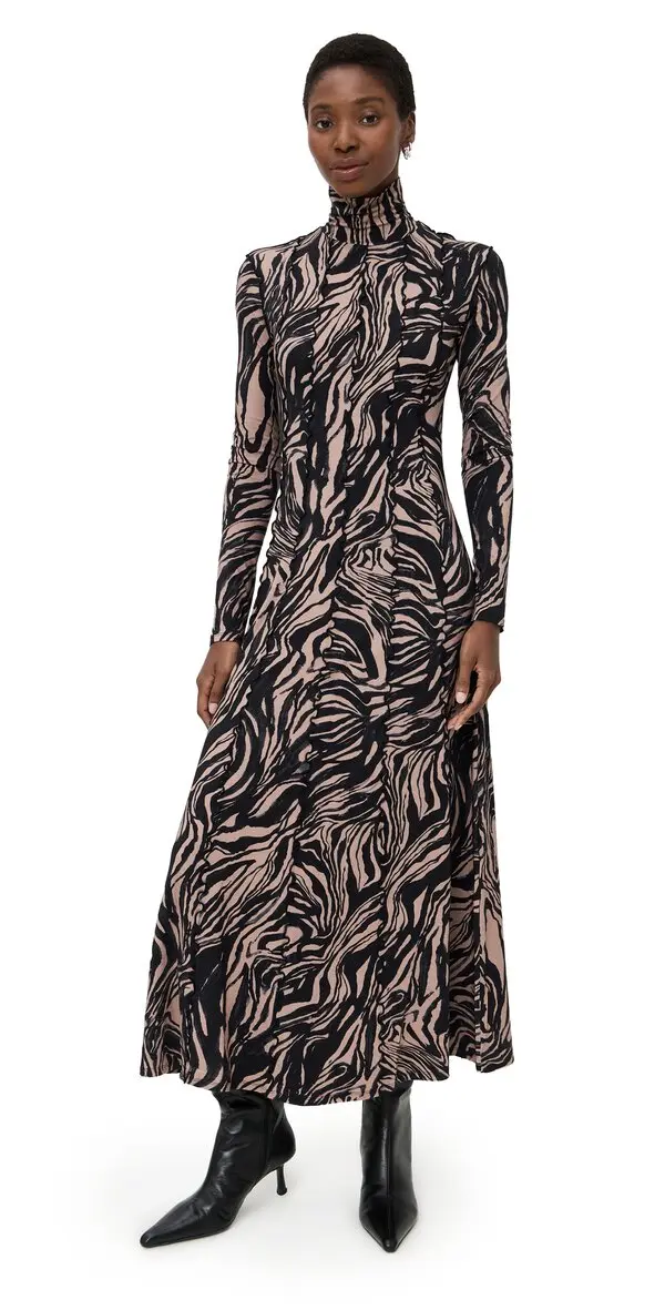 Proenza Schouler White Label Women's Mabel Marble Jersey Maxi Dress - Red - Size XL - Fawn Multi