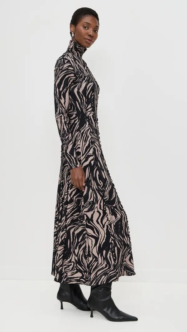 Proenza Schouler White Label Mabel Marble Jersey Maxi Dress - Fawn Multi
