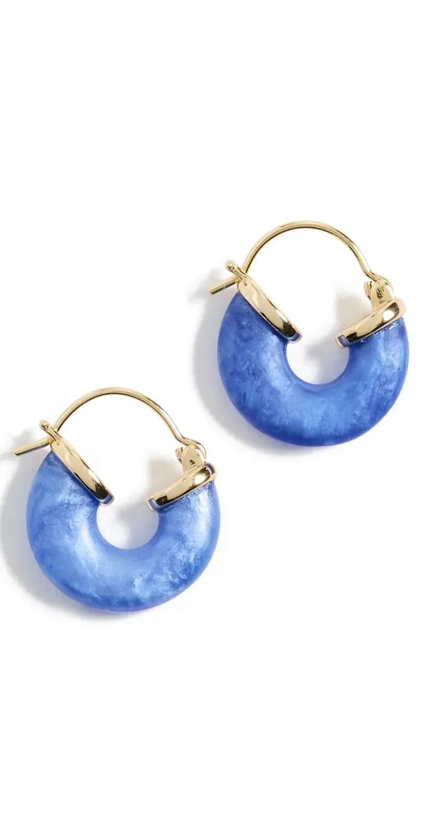 Anni Lu Petit Swell Hoop Earrings - Deep Blue