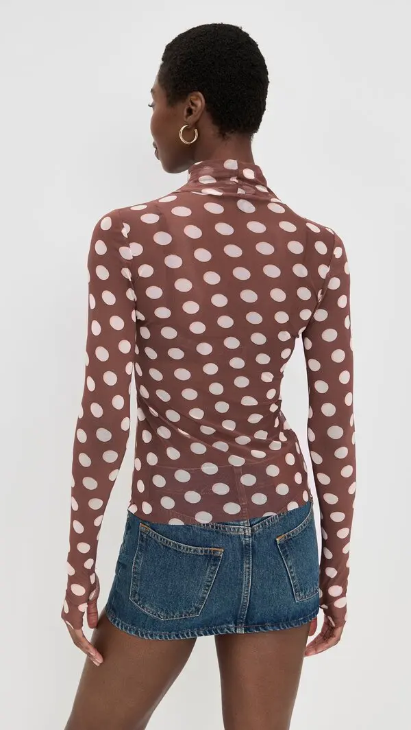 AFRM Zadie Top - Chocolate Halo Dot