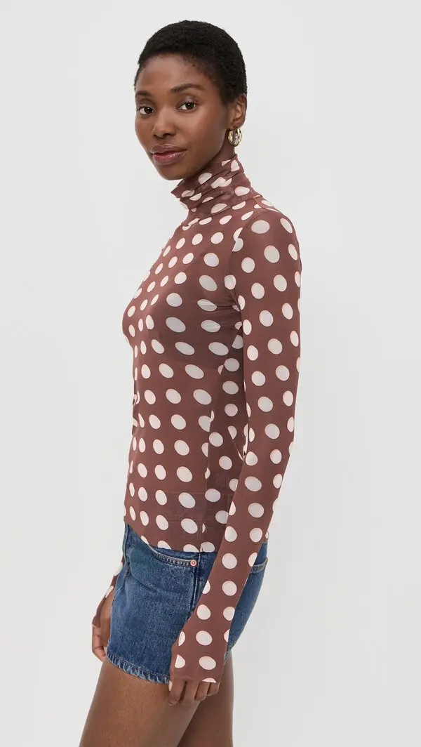AFRM Zadie Top - Chocolate Halo Dot