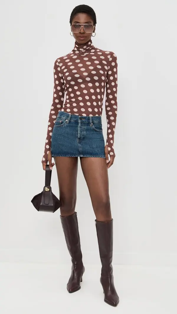 AFRM Zadie Top - Chocolate Halo Dot