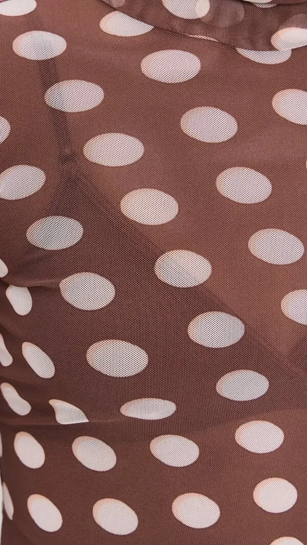 AFRM Zadie Top - Chocolate Halo Dot