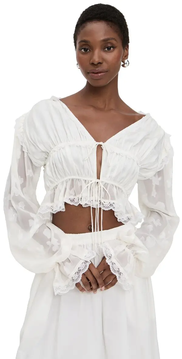 For Love & Lemons Jeanne Jacquard Top