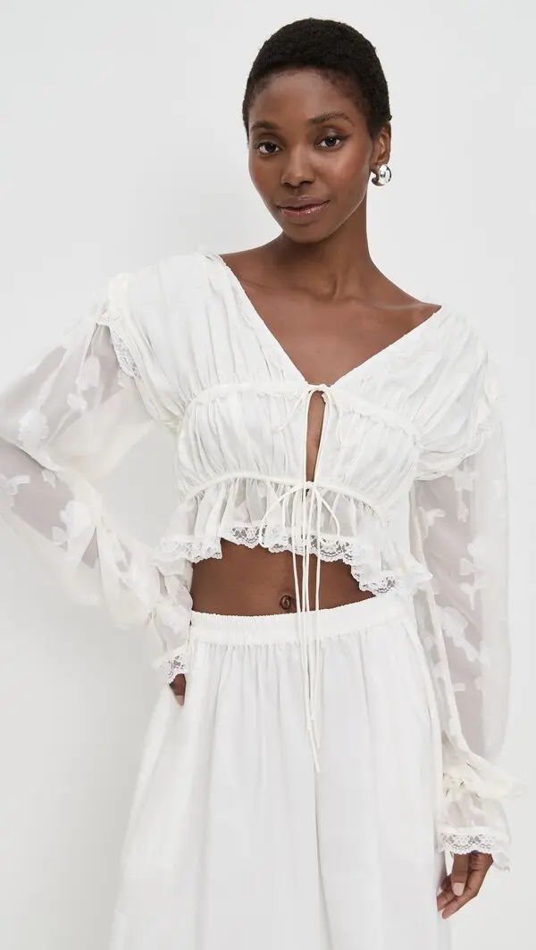 For Love & Lemons Jeanne Jacquard Top