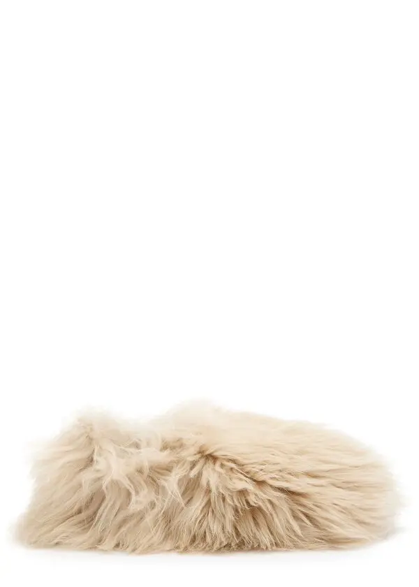 Moncler Snug Shearling Flats - Beige