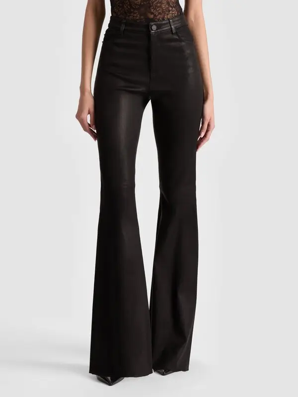 Alice + Olivia Brent Leather Bell Pant
