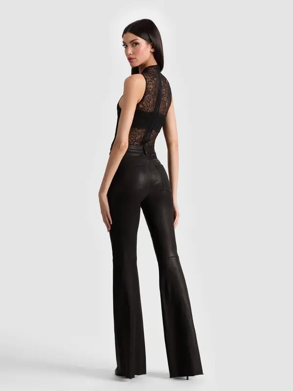 Alice + Olivia Brent Leather Bell Pant