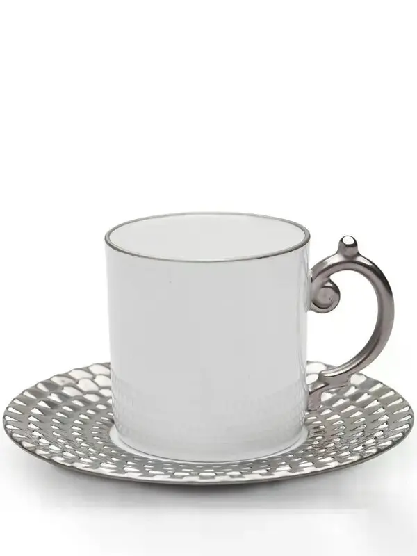 L'Objet Aegean Espresso Cup And Saucer - White