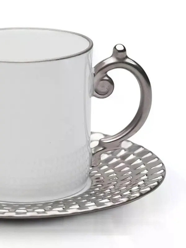 L'Objet Aegean Espresso Cup And Saucer - White