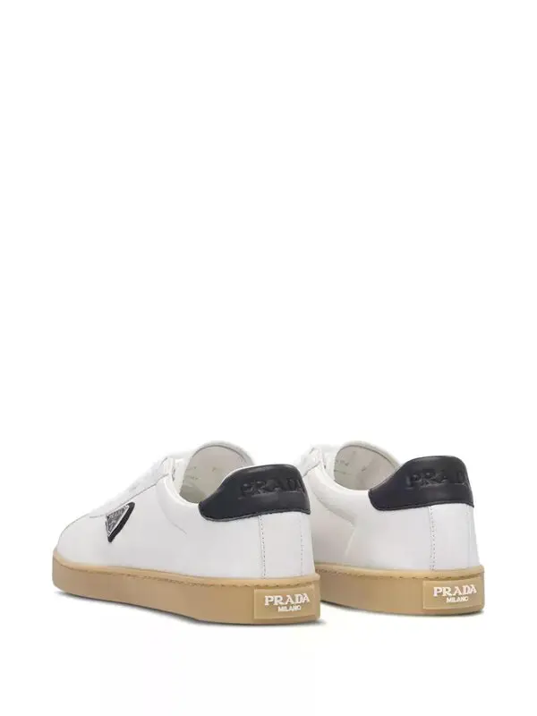 Prada Track Leather Logo-plaque Sneakers - White