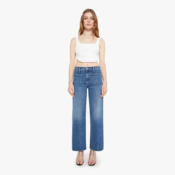 MOTHER The Patch Pocket Mid Rise Maven Ankle Let's Split Jeans