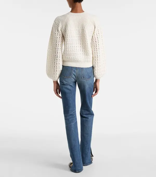 Chloé Pointelle Wool And Cashmere Cardigan