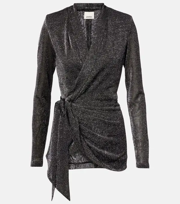 Isabel Marant Étoile Cinay Lamé Wrap Top - Silver