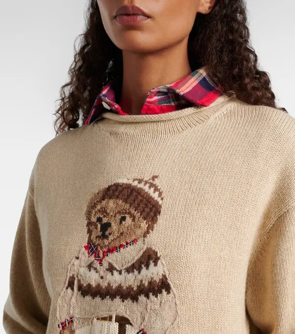 Polo Ralph Lauren Polo Bear Cotton And Wool-blend Sweater
