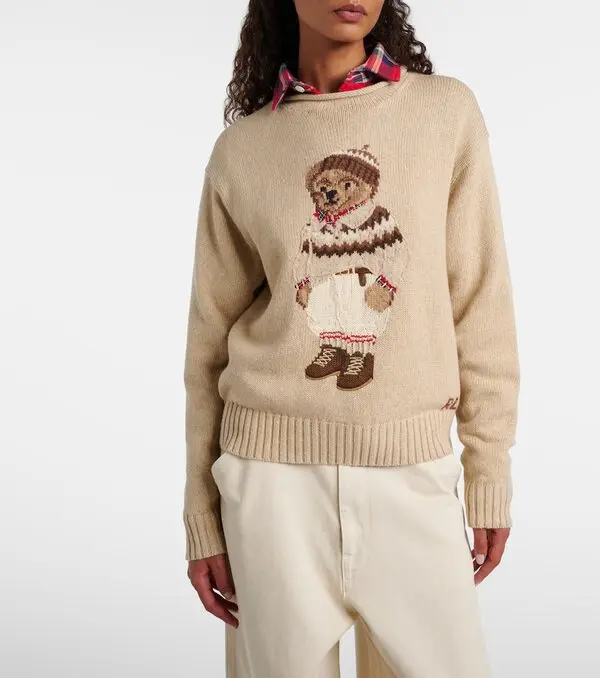 Polo Ralph Lauren Polo Bear Cotton And Wool-blend Sweater