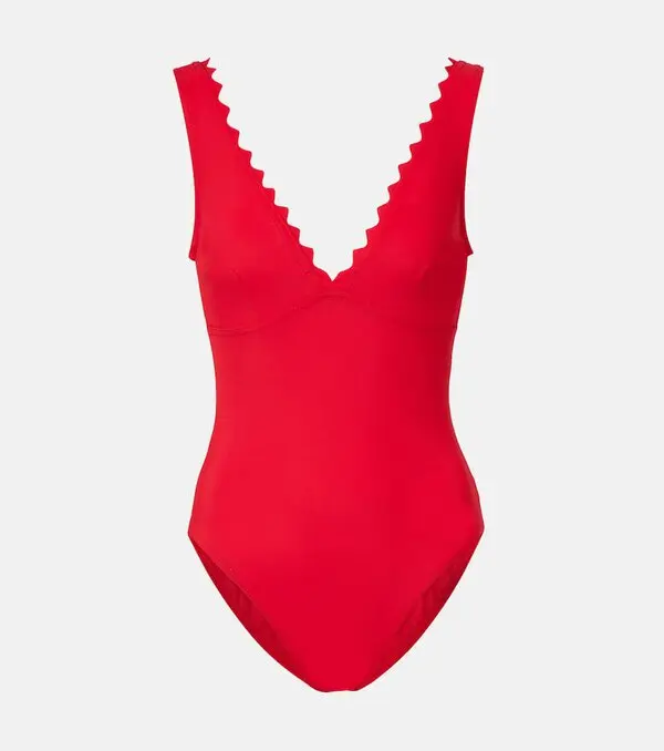 KARLA COLLETTO Inés Scalloped Swimsuit - Red