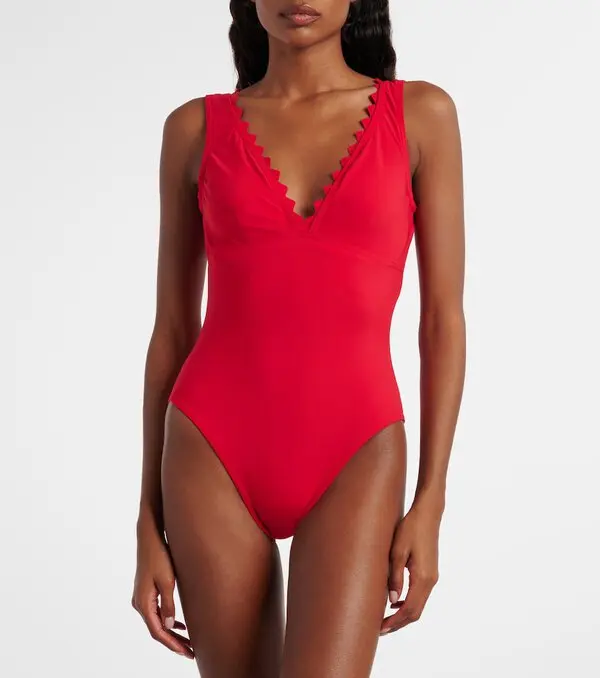 KARLA COLLETTO Inés Scalloped Swimsuit - Red