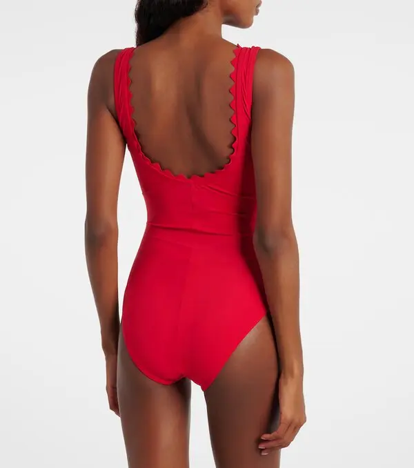 KARLA COLLETTO Inés Scalloped Swimsuit - Red