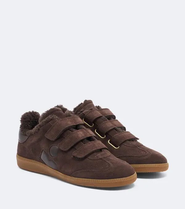Isabel Marant Étoile Beth Shearling-lined Suede Sneakers - Brown