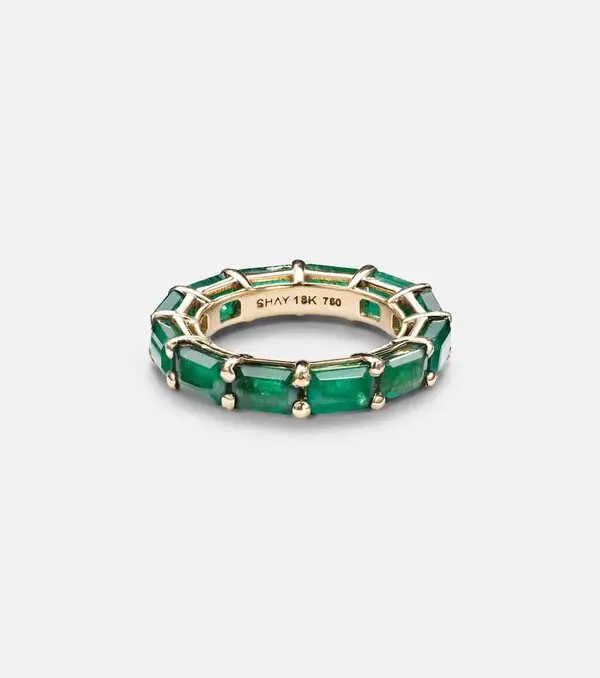 Shay Jewelry 18kt Gold Ring With Emerald - Green