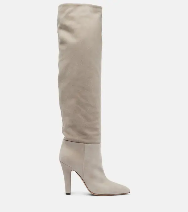 Paris Texas Elsa 100 Suede Over-the-knee Boots - Grey
