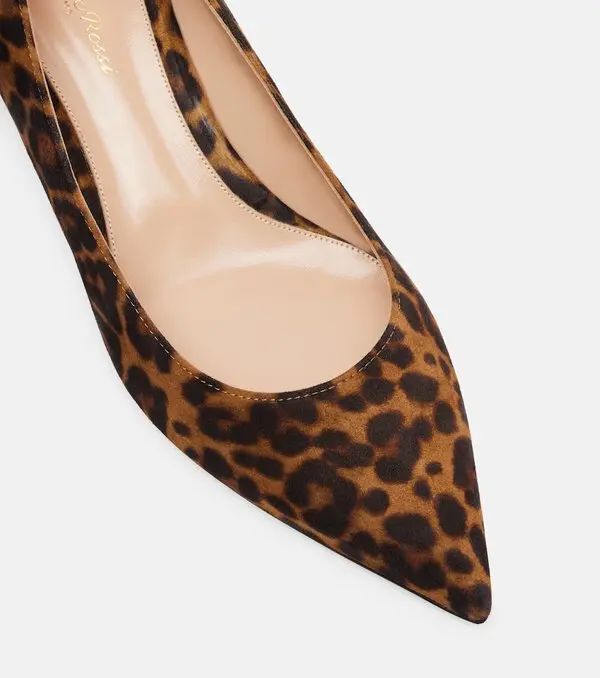 GIANVITO ROSSI Piper 45 Leopard-print Suede Pumps - Brown