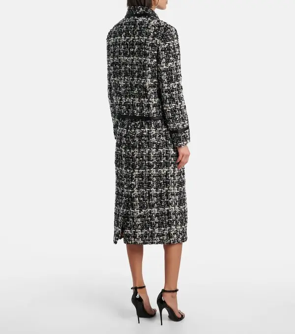 Dolce & Gabbana Checked Double-breasted Bouclé Jacket