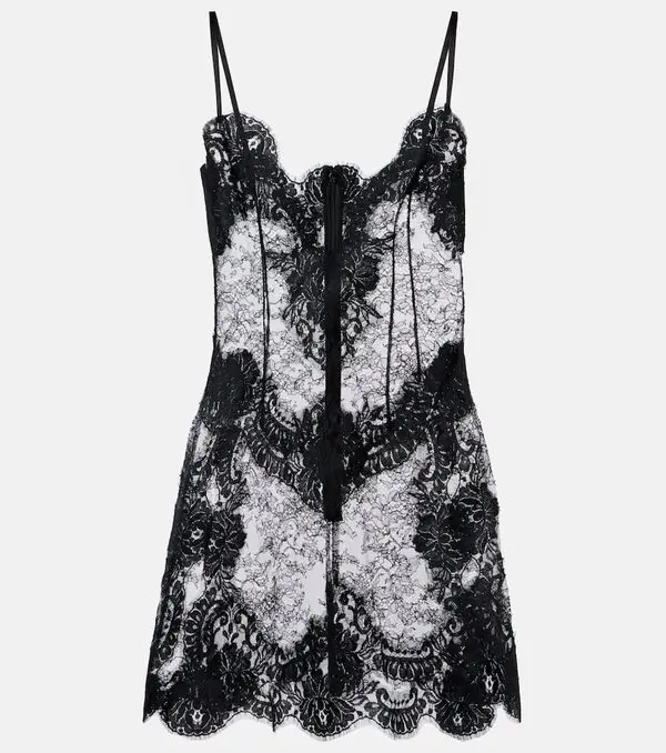 Dolce & Gabbana Sheer Lace Mini Dress