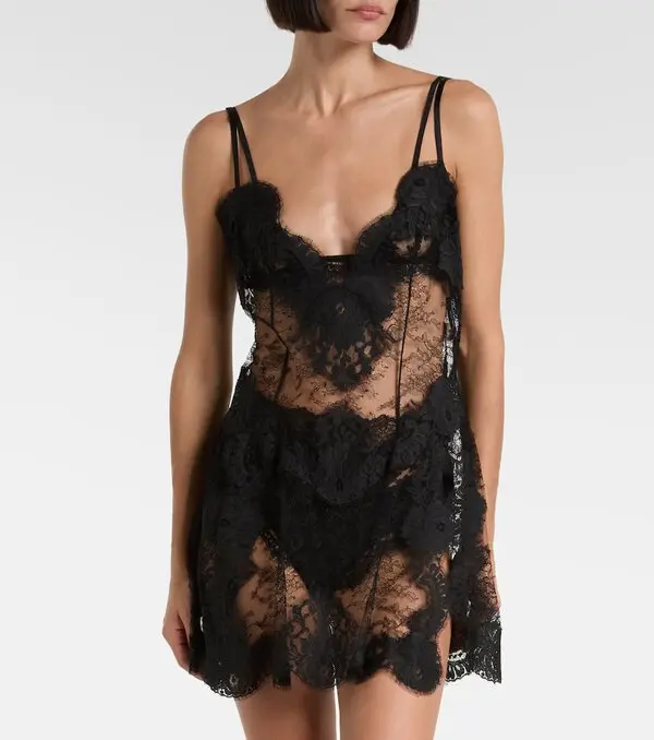 Dolce & Gabbana Sheer Lace Mini Dress