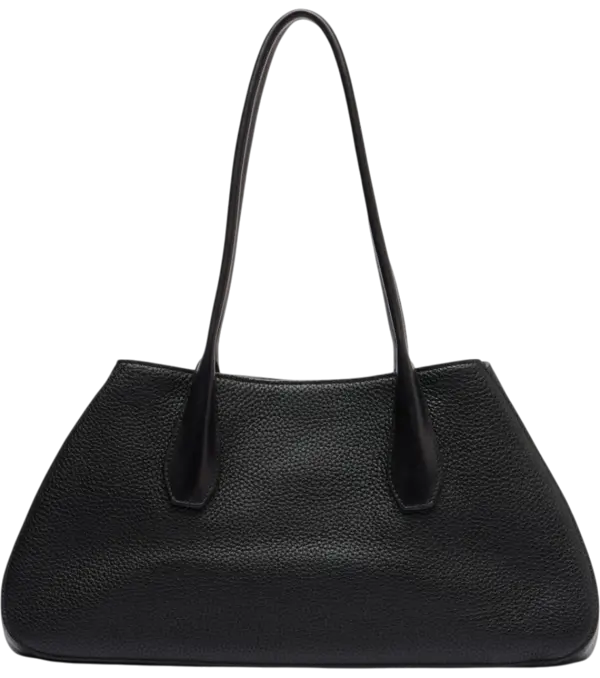 THE ROW Alger Medium Leather Shoulder Bag - Black