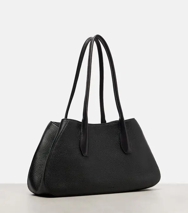THE ROW Alger Medium Leather Shoulder Bag - Black