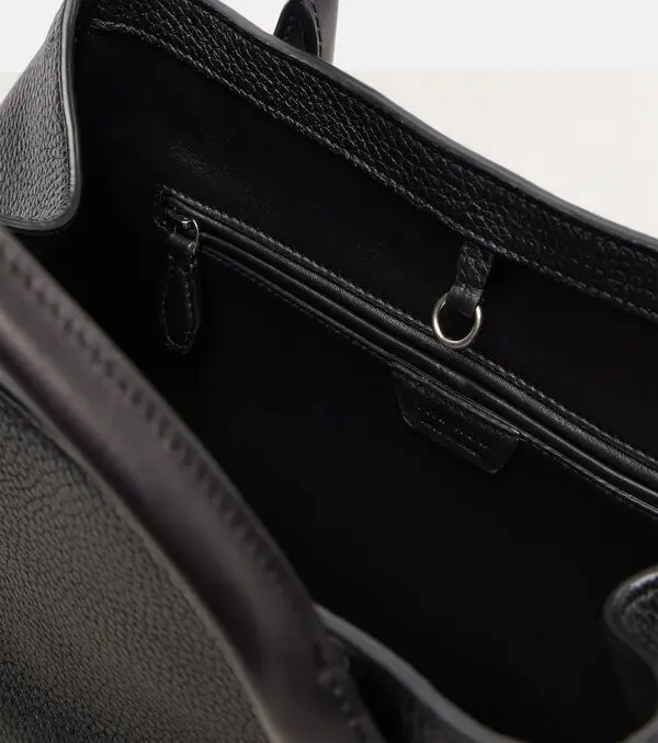 THE ROW Alger Medium Leather Shoulder Bag - Black