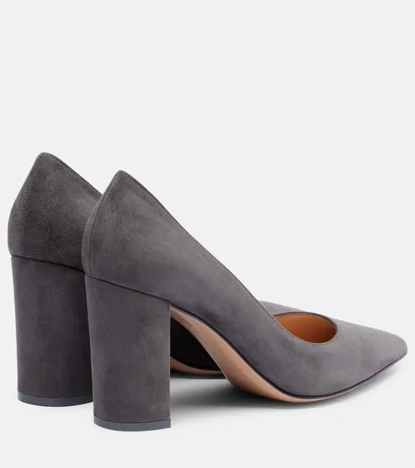 GIANVITO ROSSI Piper 85 Suede Pumps - Grey