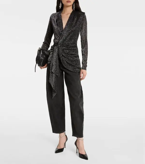 Isabel Marant Étoile Cinay Lame Wrap Top