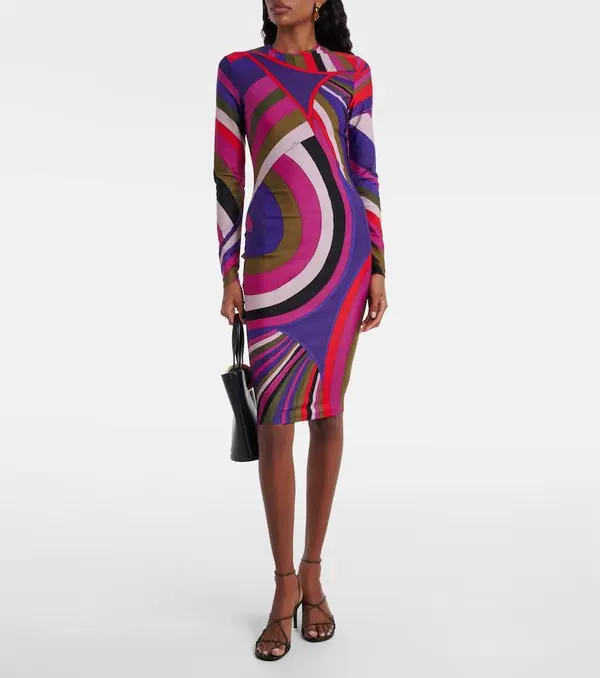 Emilio Pucci Printed Long-sleeved Mini Dress