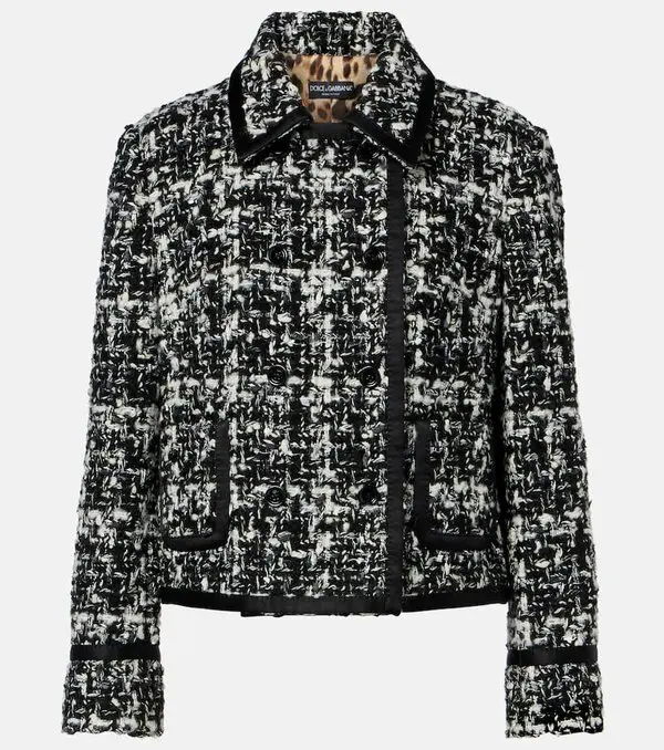 Dolce & Gabbana Checked Double-breasted Bouclé Jacket
