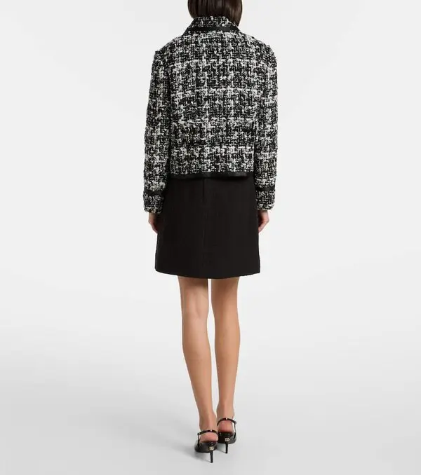 Dolce & Gabbana Checked Double-breasted Bouclé Jacket