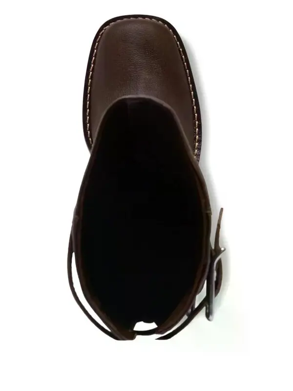 Bernardo 1946 50mm Triple-buckle Leather Boots - Brown