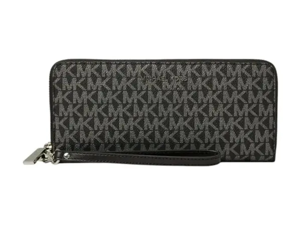 Michael Kors Jet Set Travel Continental Wristlet - Black/silver