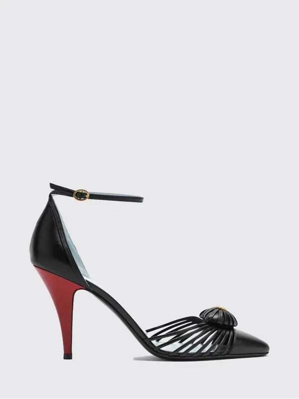 Valentino Garavani Leather Pumps With Ankle Strap - Black