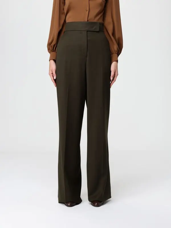 Max Mara Wide Leg Trousers - Moss Green