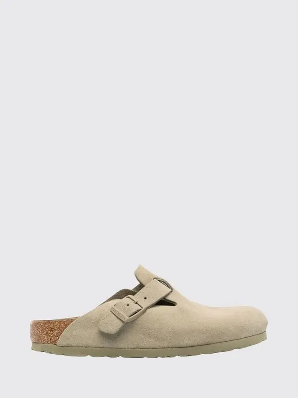 BIRKENSTOCK Boston Suede Mules - Beige