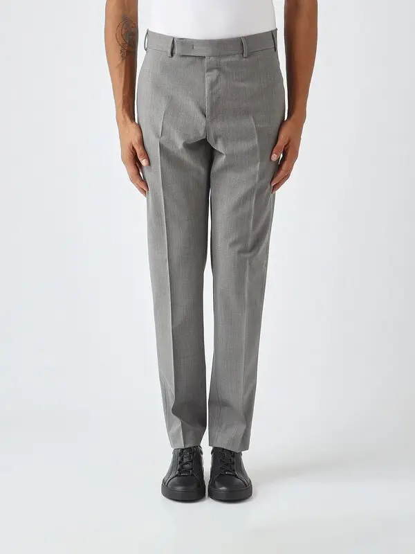 PT TORINO Tailored Straight Leg Trousers - Grey