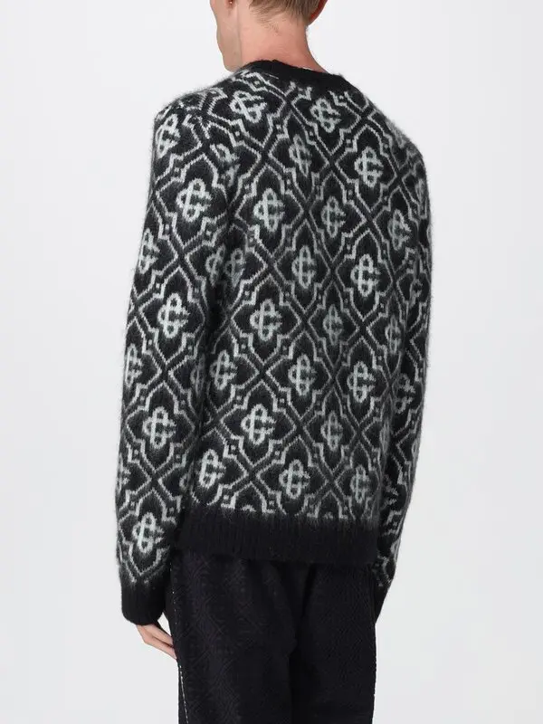Casablanca Jacquard Knit Crewneck Sweater - Grey