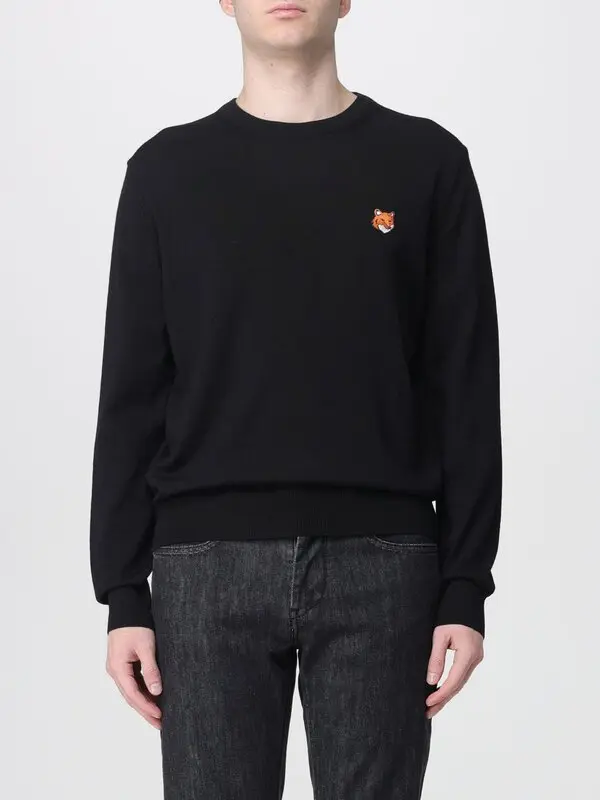 Maison Kitsuné Embroidered Fox Head Sweater - Black