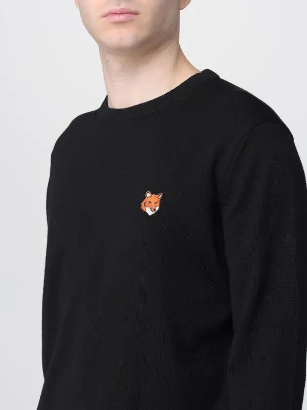 Maison Kitsuné Embroidered Fox Head Sweater - Black